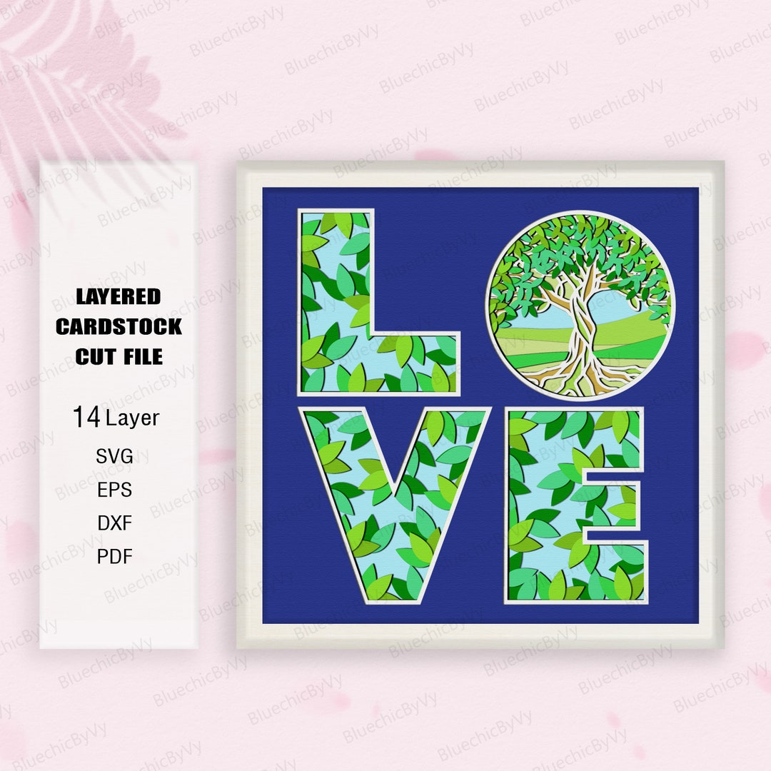 Love Tree of Life Shadow Box, Love Tree of Life Light Box Svg, Love ...