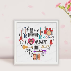 Love Music Shadow Box Svg, Music Shadow Box, Love Music Gift, Love ...