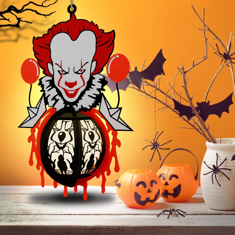 Horror Character Lantern, Horror Shadow Box, Halloween Decor, Halloween ...