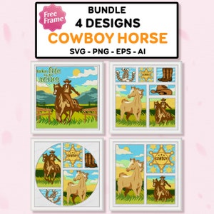 Bundle Horse Cowboy Shadow Box SVG, Western Cowboy Light Box Svg ...