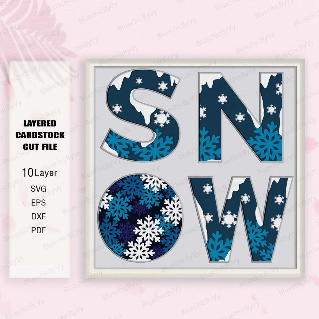 Snow Shadow Box Svg, Snowflakes Gift, Snowflakes Light Box Svg, for ...