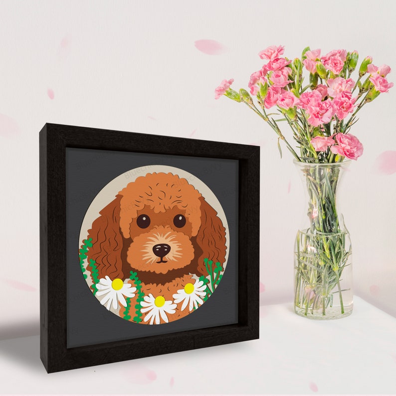 Poodle Dog Shadow Box SVG, Poodle Shadow Box, for Cricut, Poodle Dog ...