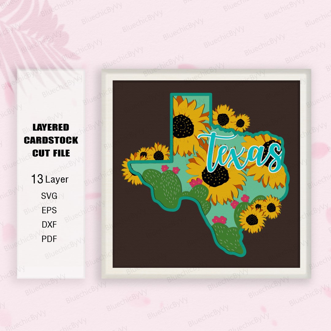 Serape Texas Sunflower Shadow Box Svg, Layered Svg Western Light Box ...
