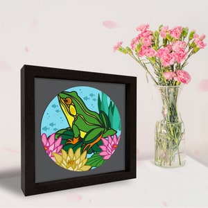 Frog Shadow Box SVG, Frog Shadow Box, Cute Frog 3D Box, Frog Girl, Frog ...