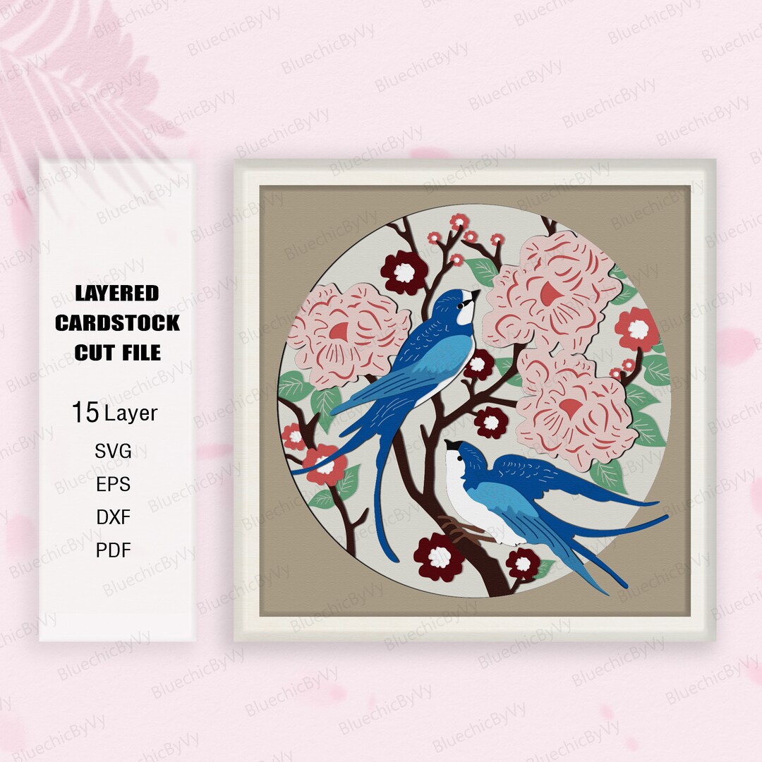 Blue Bird Shadow Box SVG, Blue Bird Shadow Box, Bird 3D Box, Bird Gifts ...