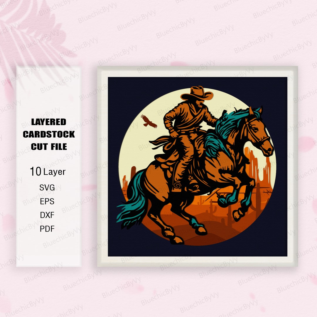 Cowboy Shadow Box Svg, Cowboy Light Box Svg, Cowboy Gift, for Cricut ...