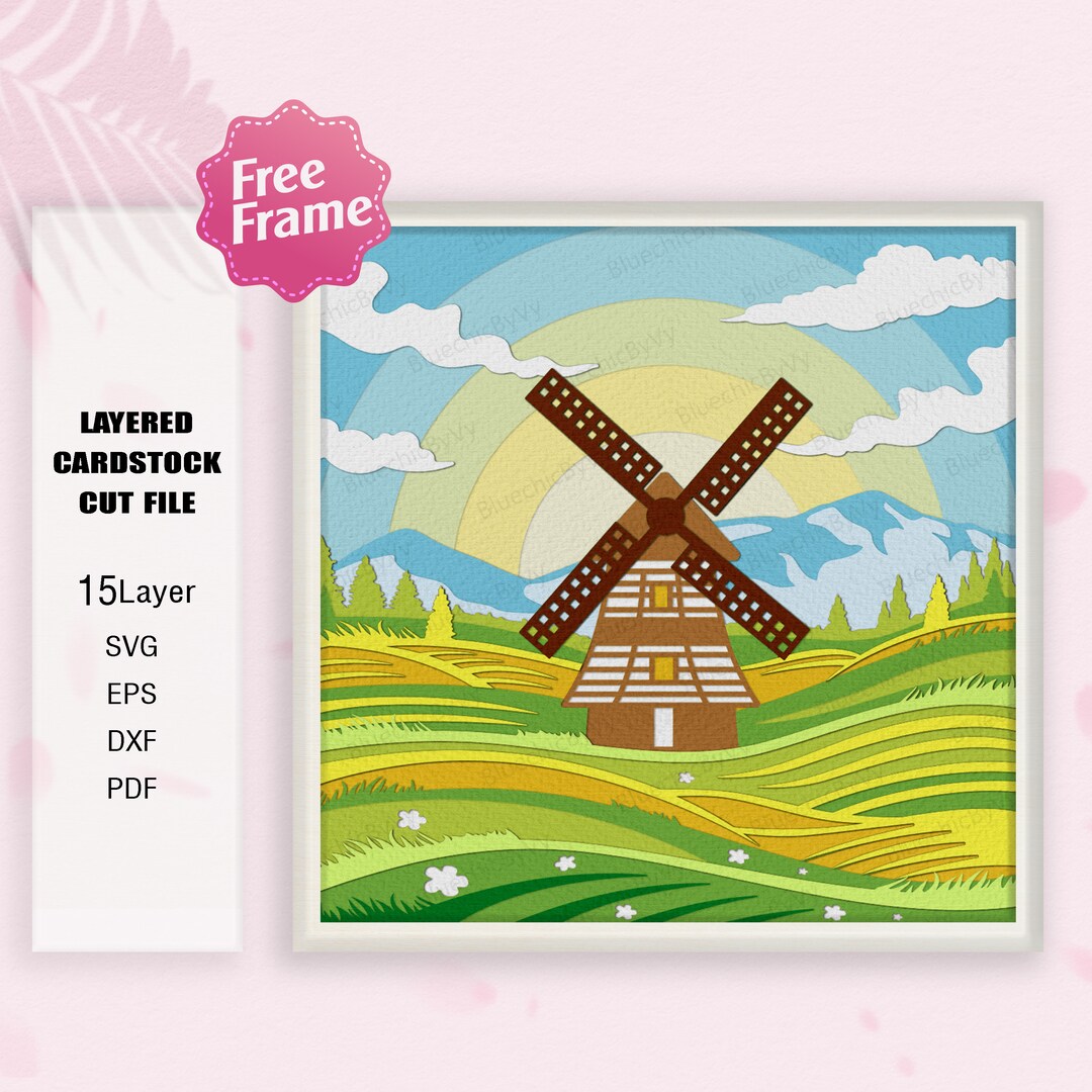 Country Landscape Shadow Box SVG ,for Cricut File, Country Landscape 3D ...