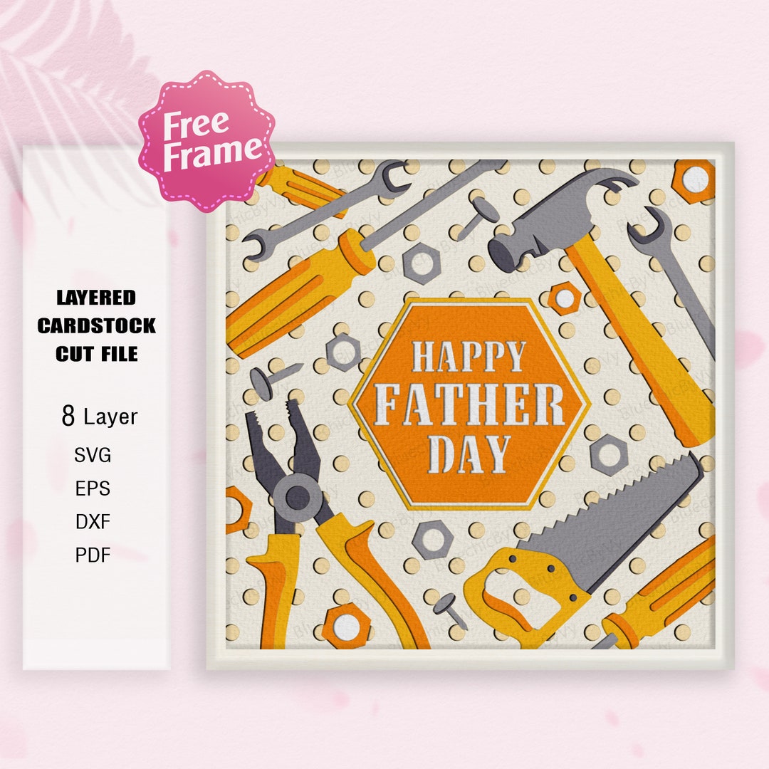 Happy Father's Day Shadow Box SVG, Dad's Garage Svg, Garage Svg, Father ...