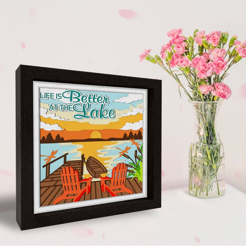 Life is Better at the Lake Shadow Box SVG ,for Cricut File, Lake ...
