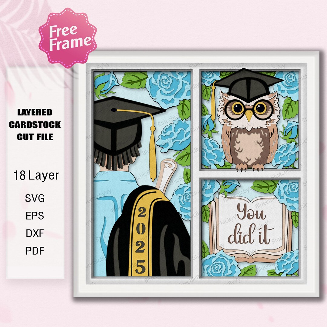 Graduate Boy Locs Hair Shadow Box Svg, Graduation Gift, Graduation Boy ...