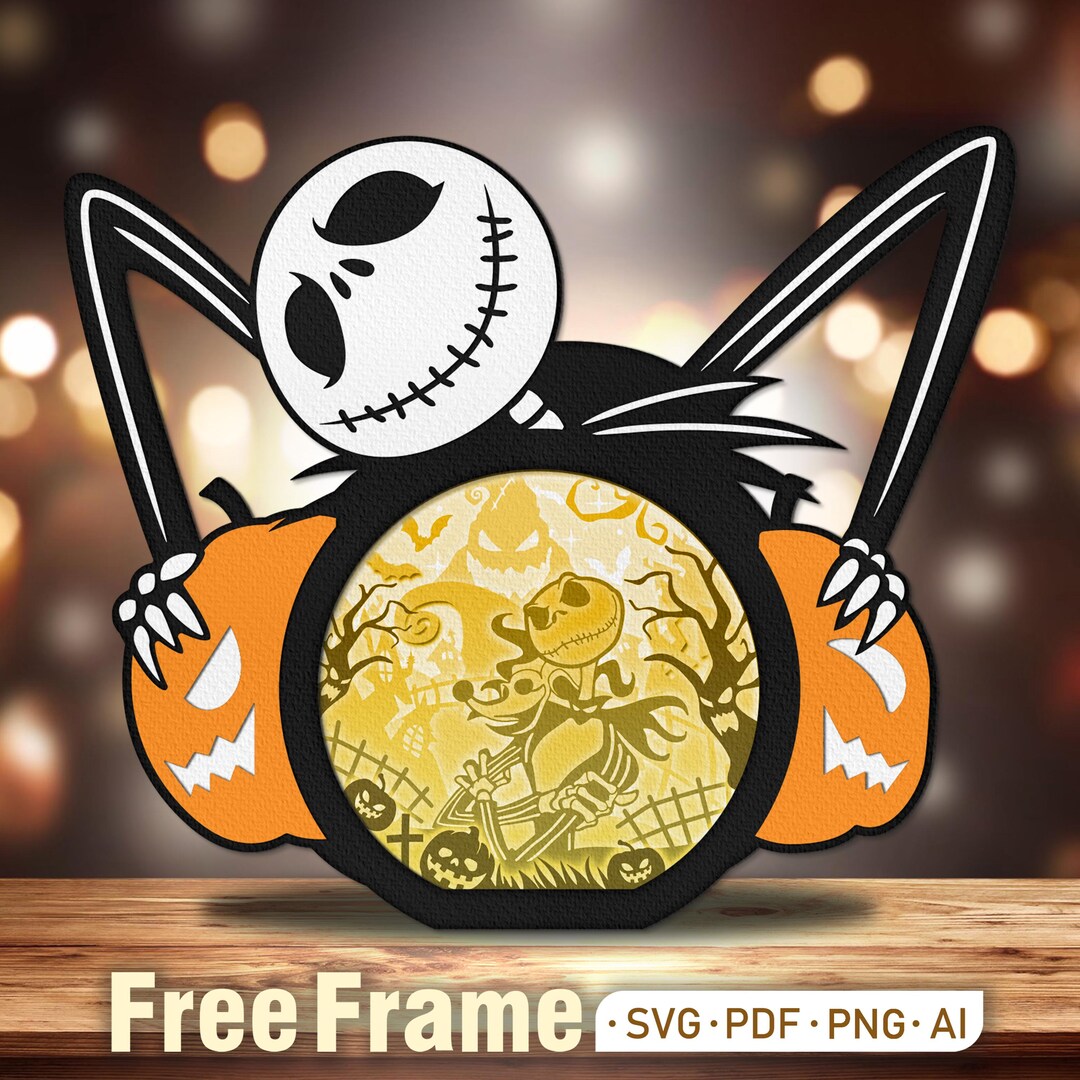 Jack Nightmare Light Box Svg,nightmare Before 3D Box,jack Nightmare ...