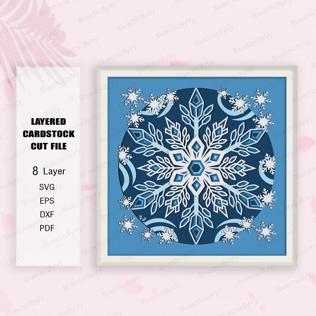 Snowflakes Shadow Box Svg, Snowflakes Gift, Snowflakes Light Box Svg ...