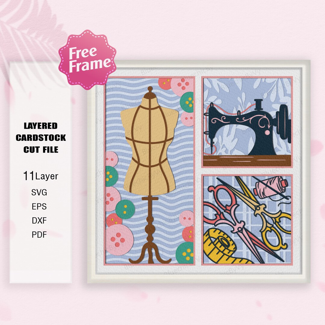 Sewing Shadow Box SVG, Sewing Lover Gift, Sewing Light Box Svg, Sewing ...