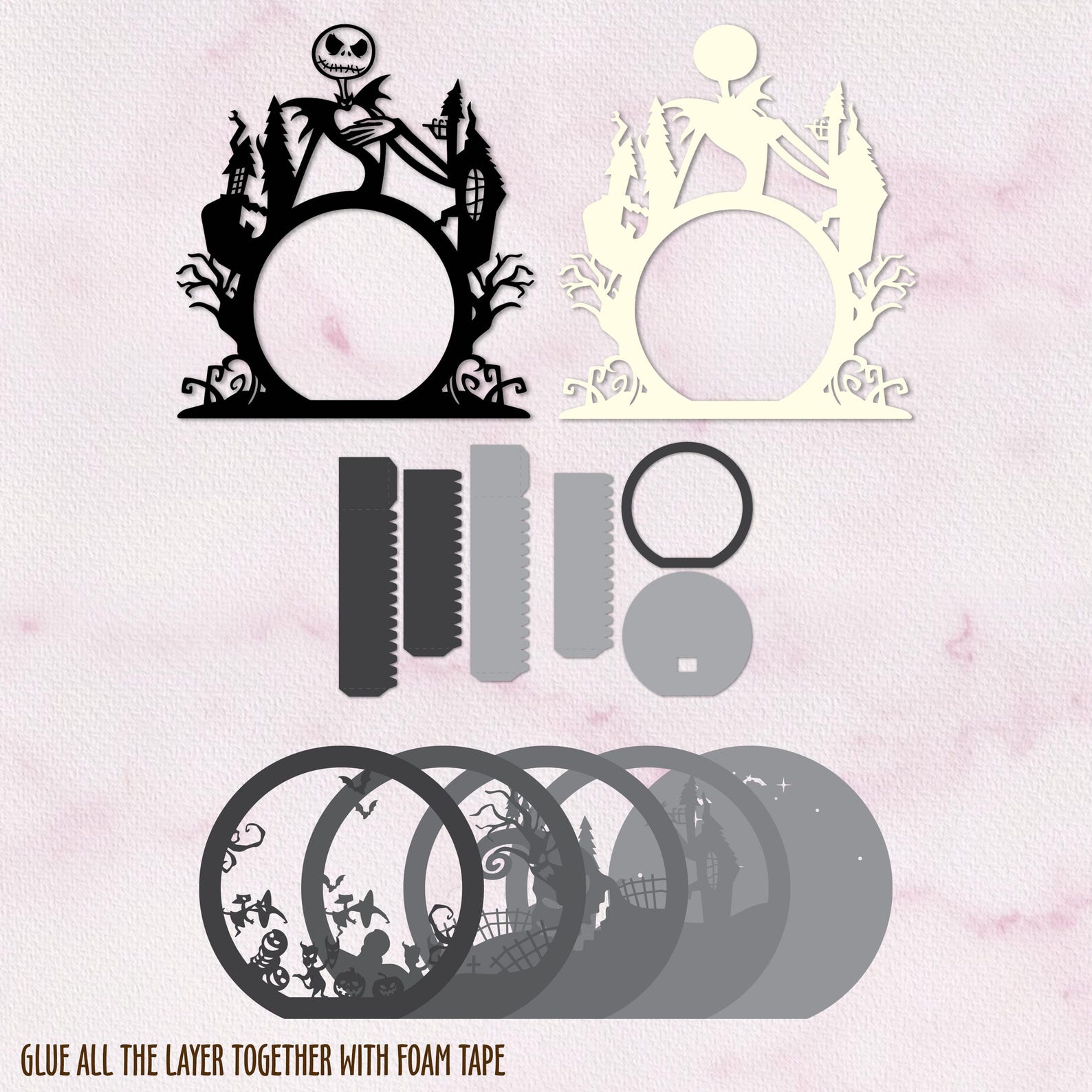 The Nightmare Before Light Box Svg, Nightmare Before 3D Box,jack ...