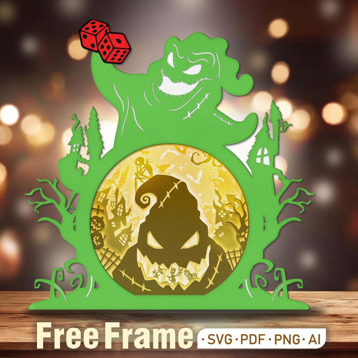 Nightmare Before Silhouette Light Box Svg,nightmare Before 3D Box ...