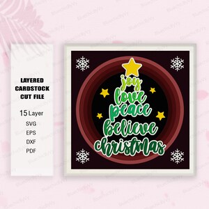 Christmas Tree Shadow Box SVG for Cricut Projects DIY - Etsy