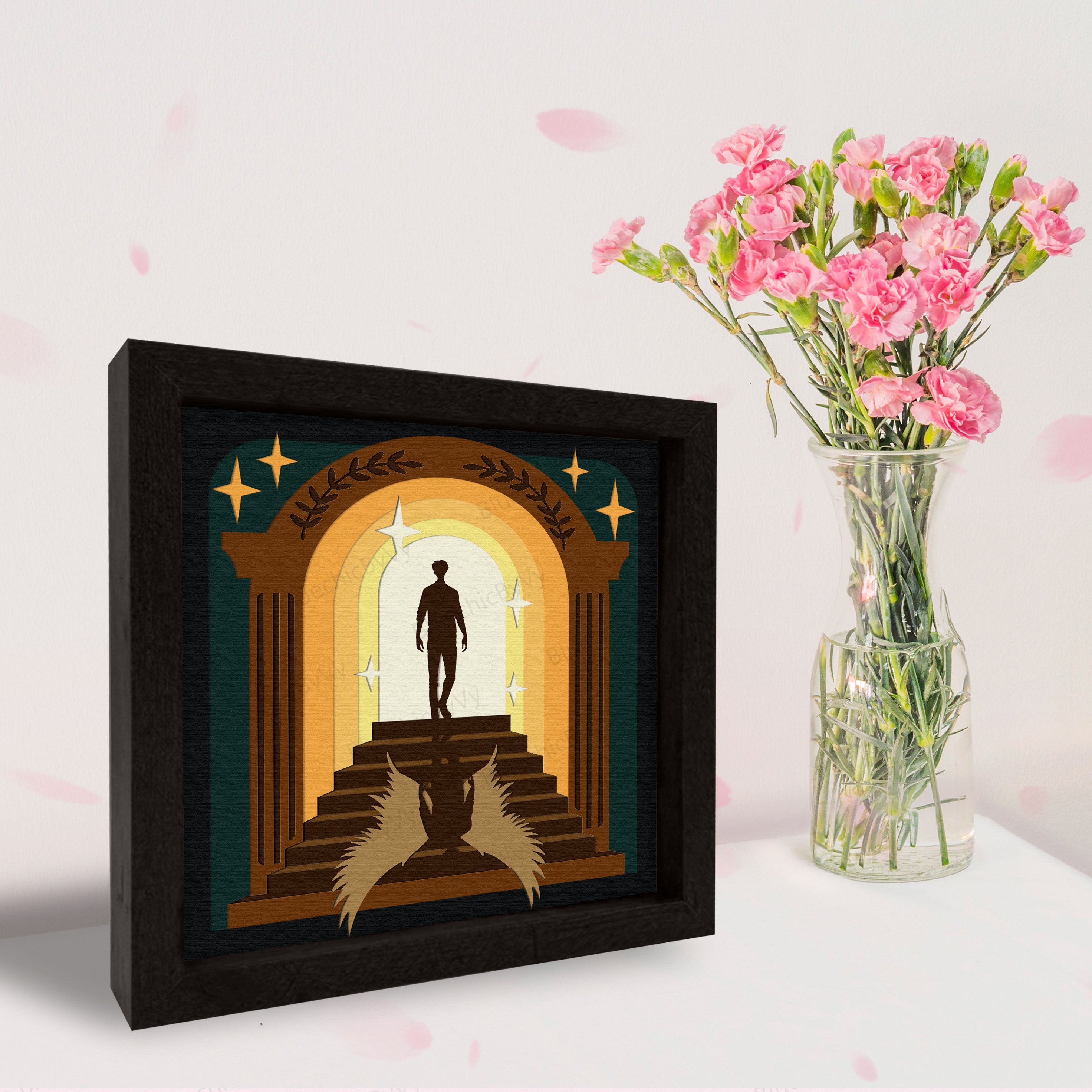 Angel Man Shadow Box SVG for Cricut Projects DIY, Angel Man Shadow Box ...