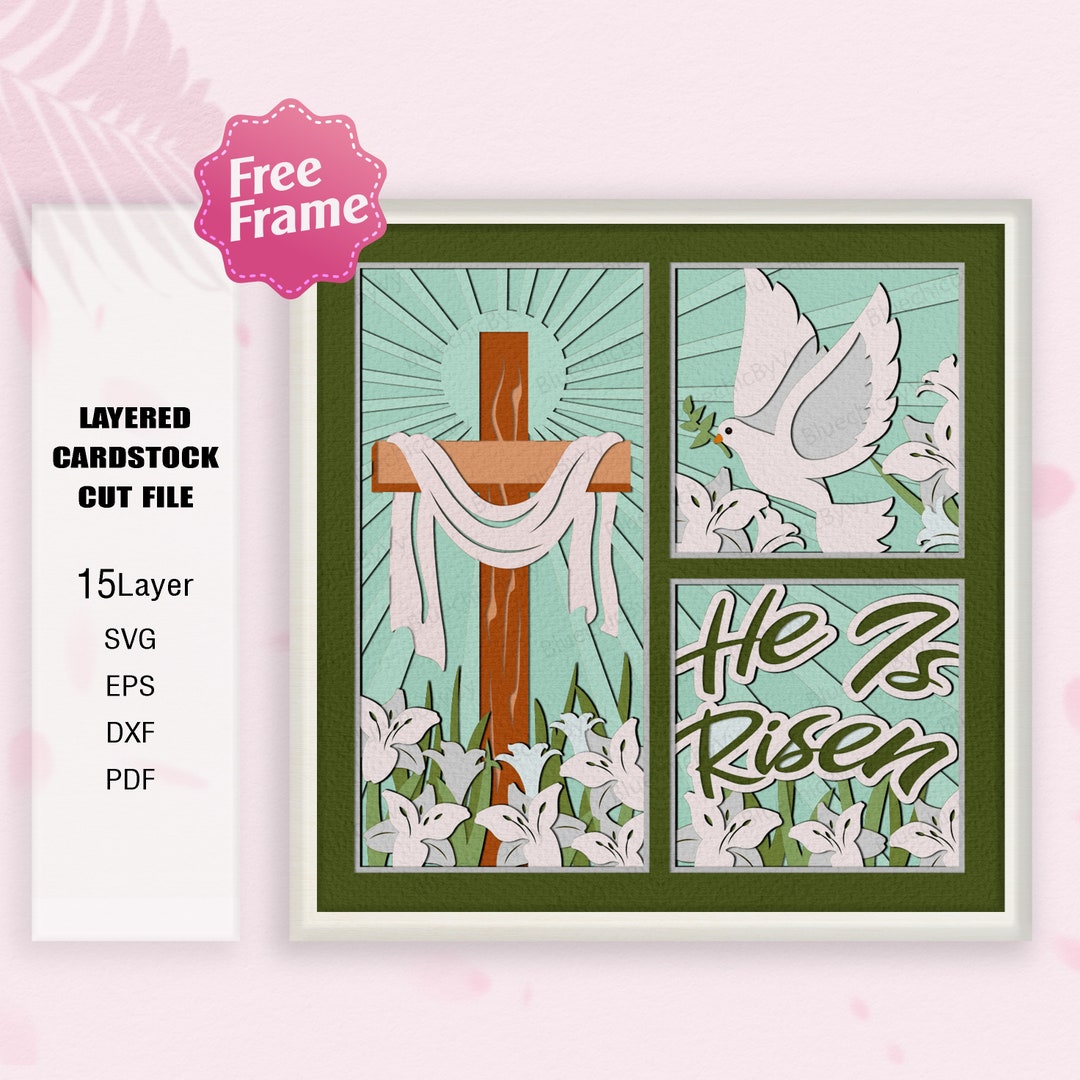 He is Risen Shadow Flower Box SVG, Happy Easter Shadow Box, Easter Gift ...