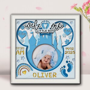 Baby Stats Shadow Box Bundle SVG, Personalized Newborn Boy Girl Name ...