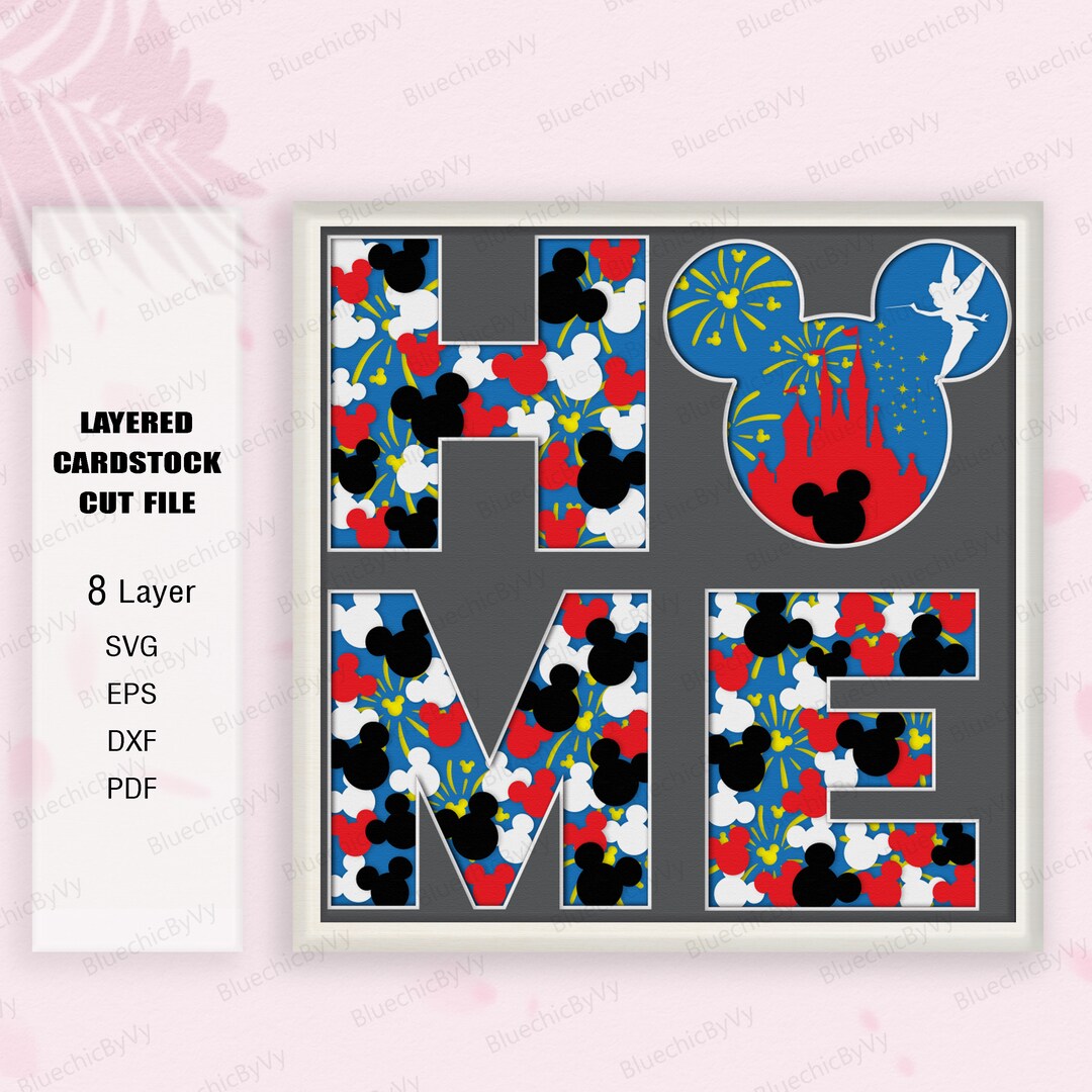 Home Mouse Shadow Box, Home Mouse Light Box Svg, Mouse Shadow Box, for ...