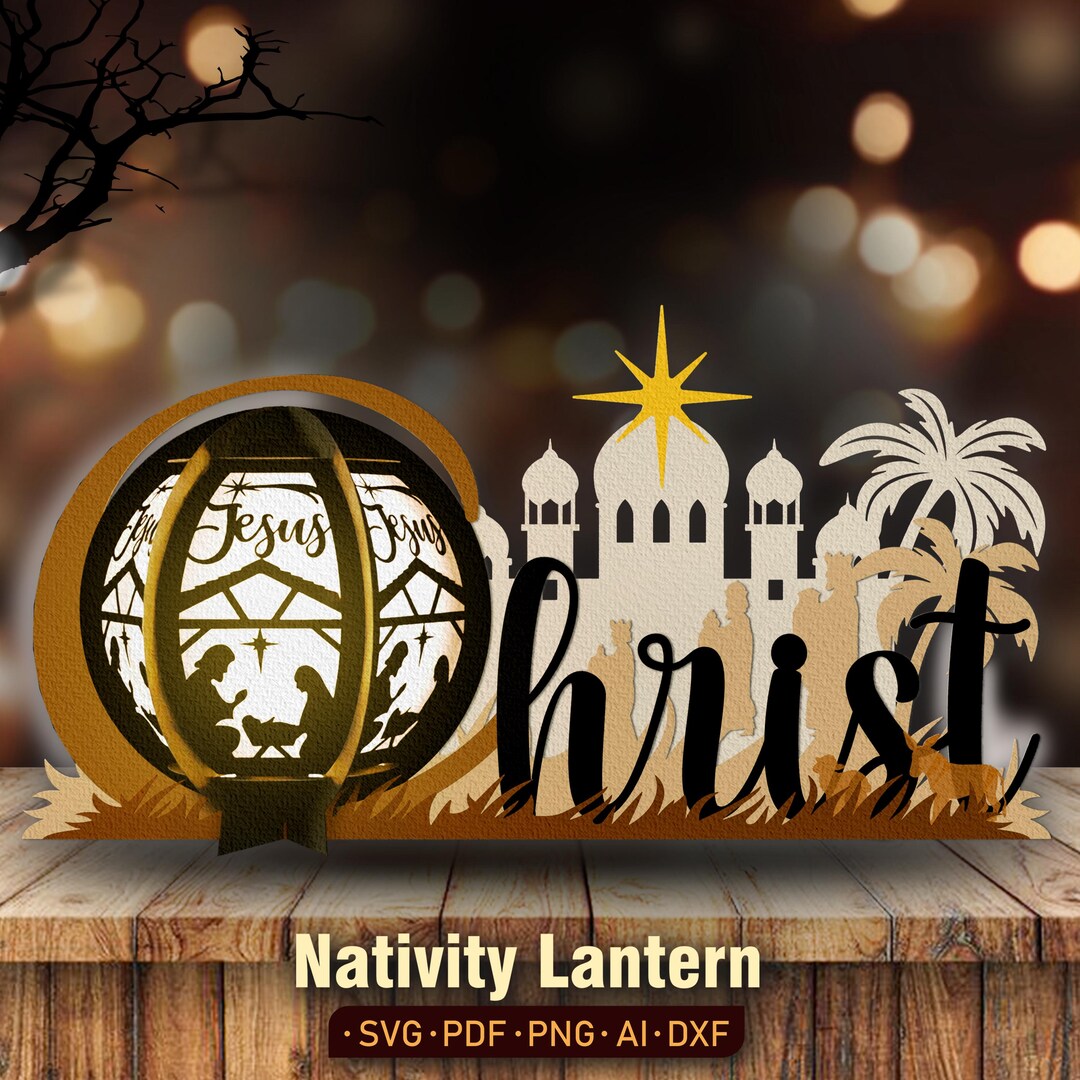 Christ Nativity Light Box Svg,nativity Shadow Box,christ Nativity ...