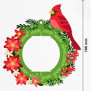 Christmas Wreath Cardinal Lantern Svg, Cardinal Shadow Box,lantern ...