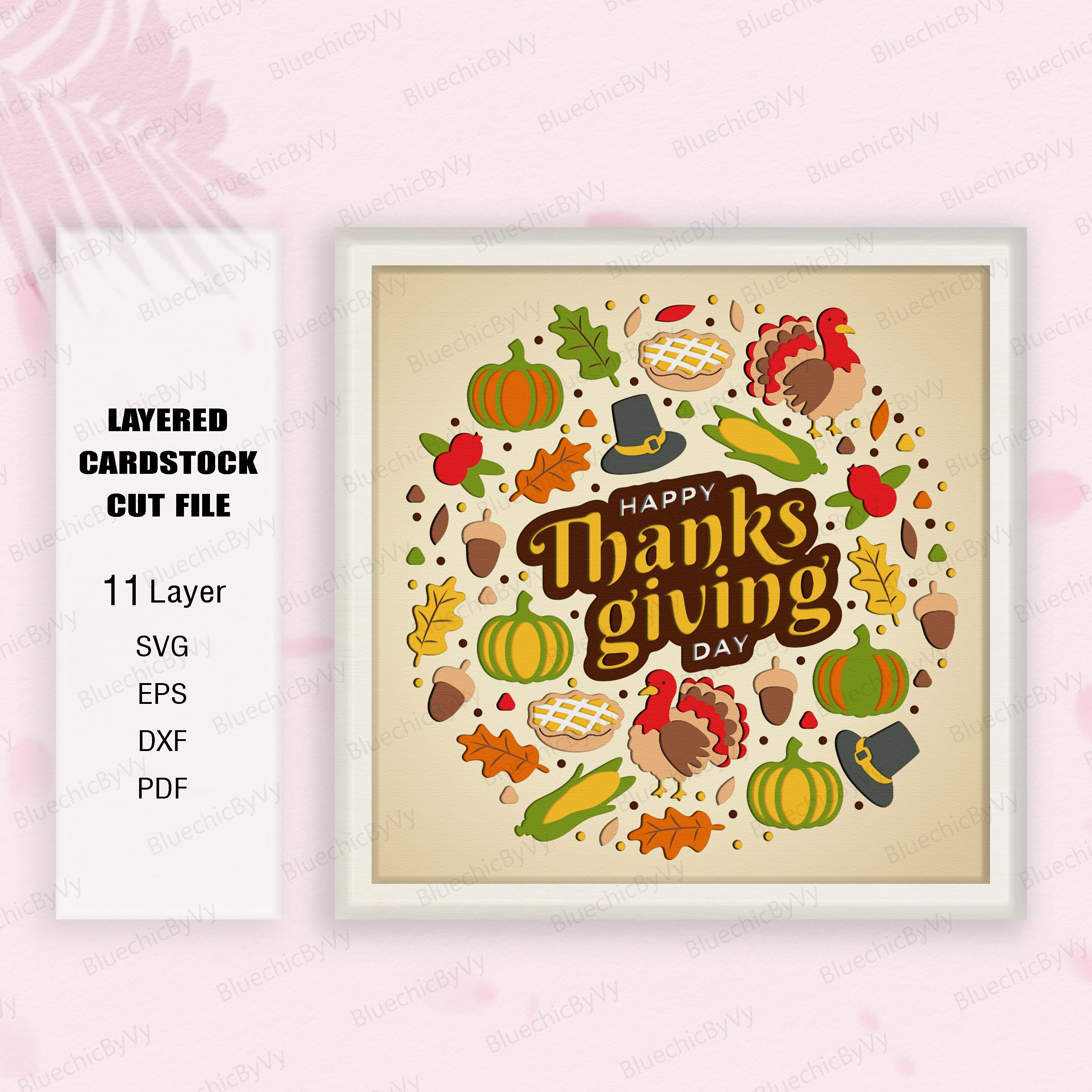Thanksgiving Shadow Box SVG for Cricut Projects DIY, Thanksgiving Light ...