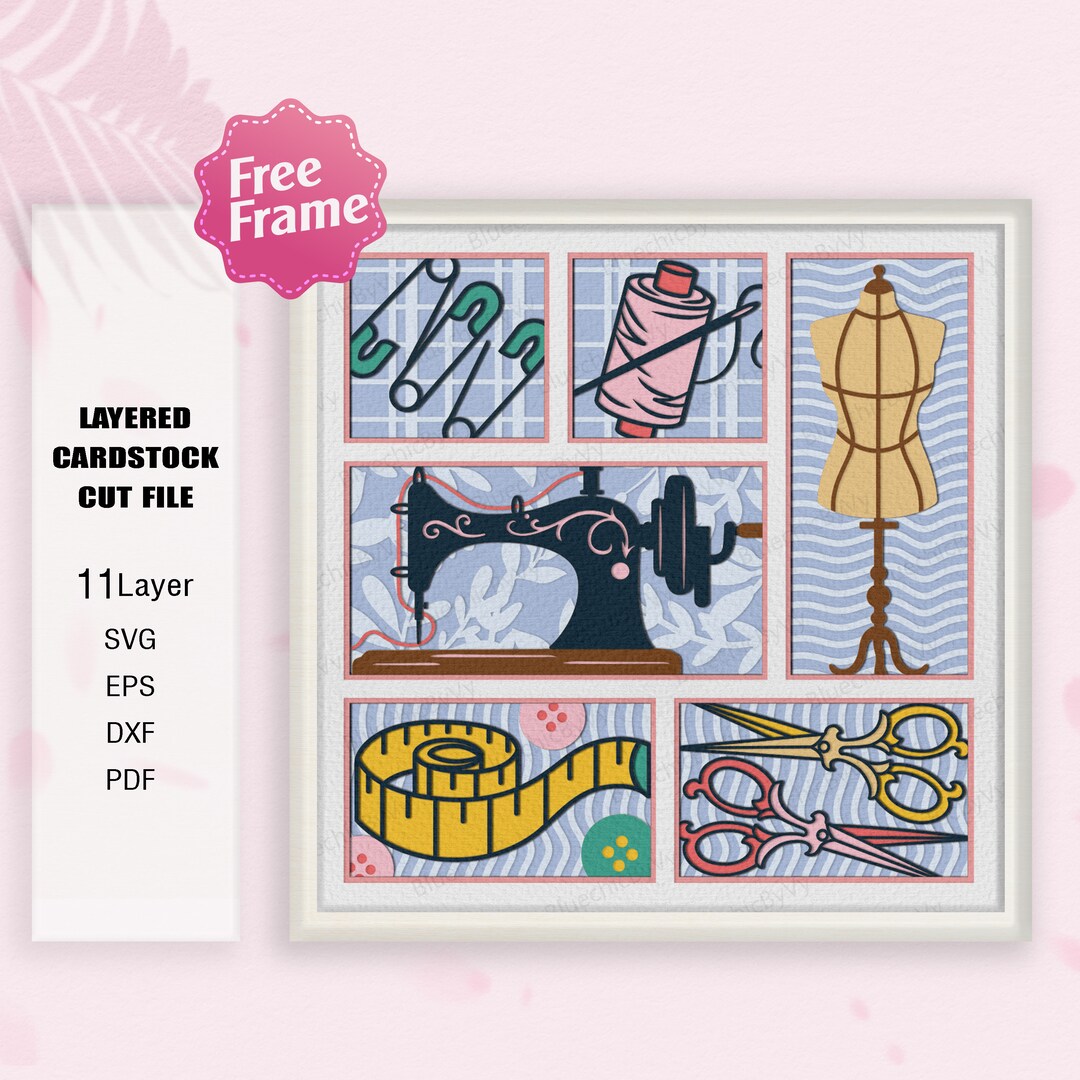 Sewing Lover Gift, Sewing Machine Shadow Box, Sewing Light Box Svg ...