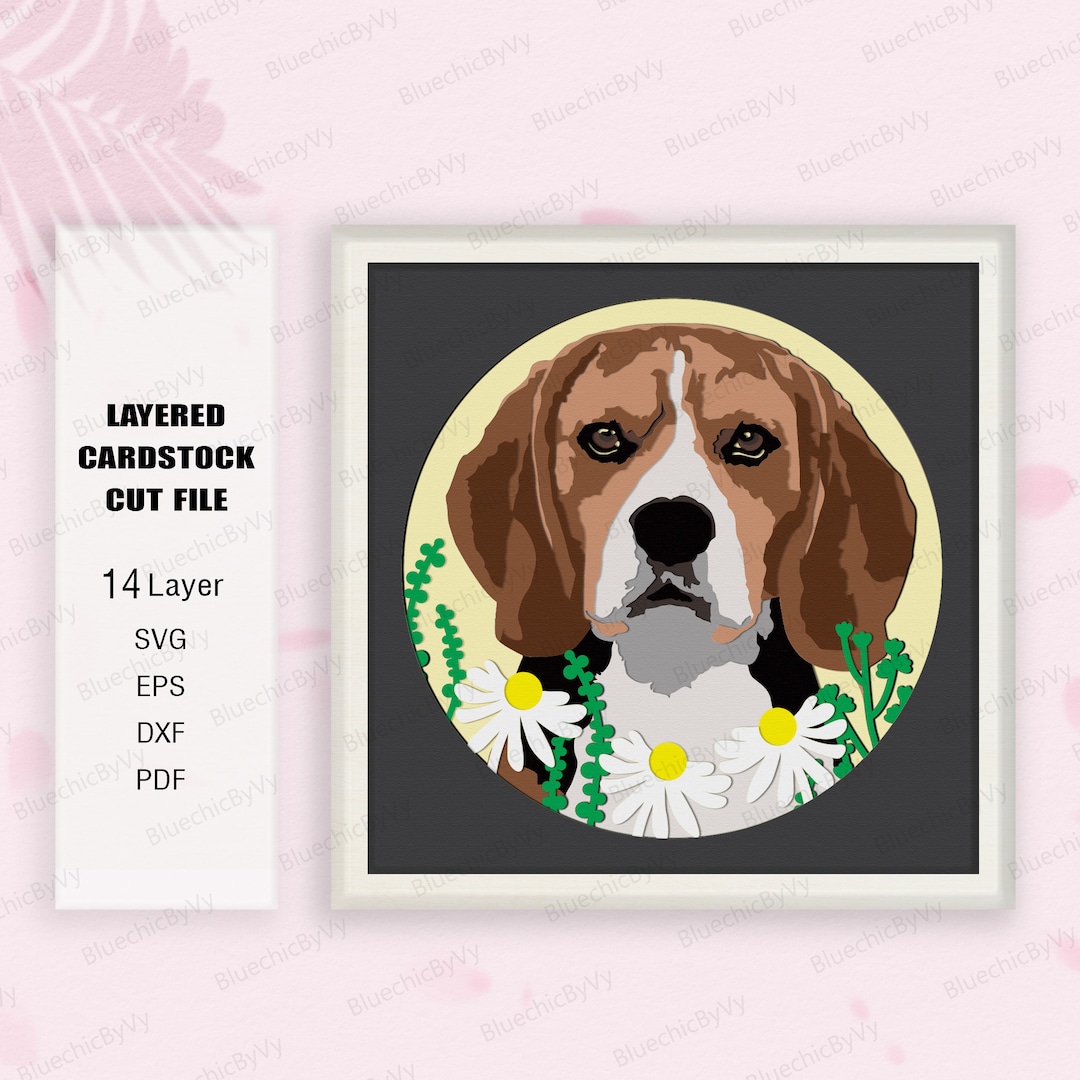 Dog Beagle Shadow Box SVG, Beagle Dog Shadow Box, Gift Dog Lover, for ...