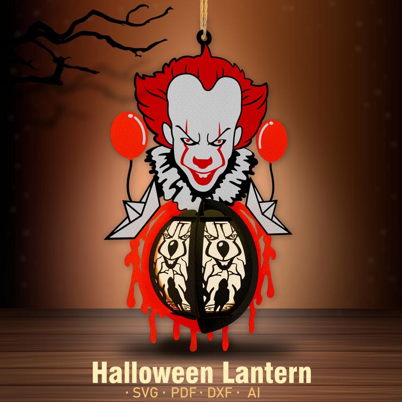 Horror Character Lantern, Horror Shadow Box, Halloween Decor, Halloween ...