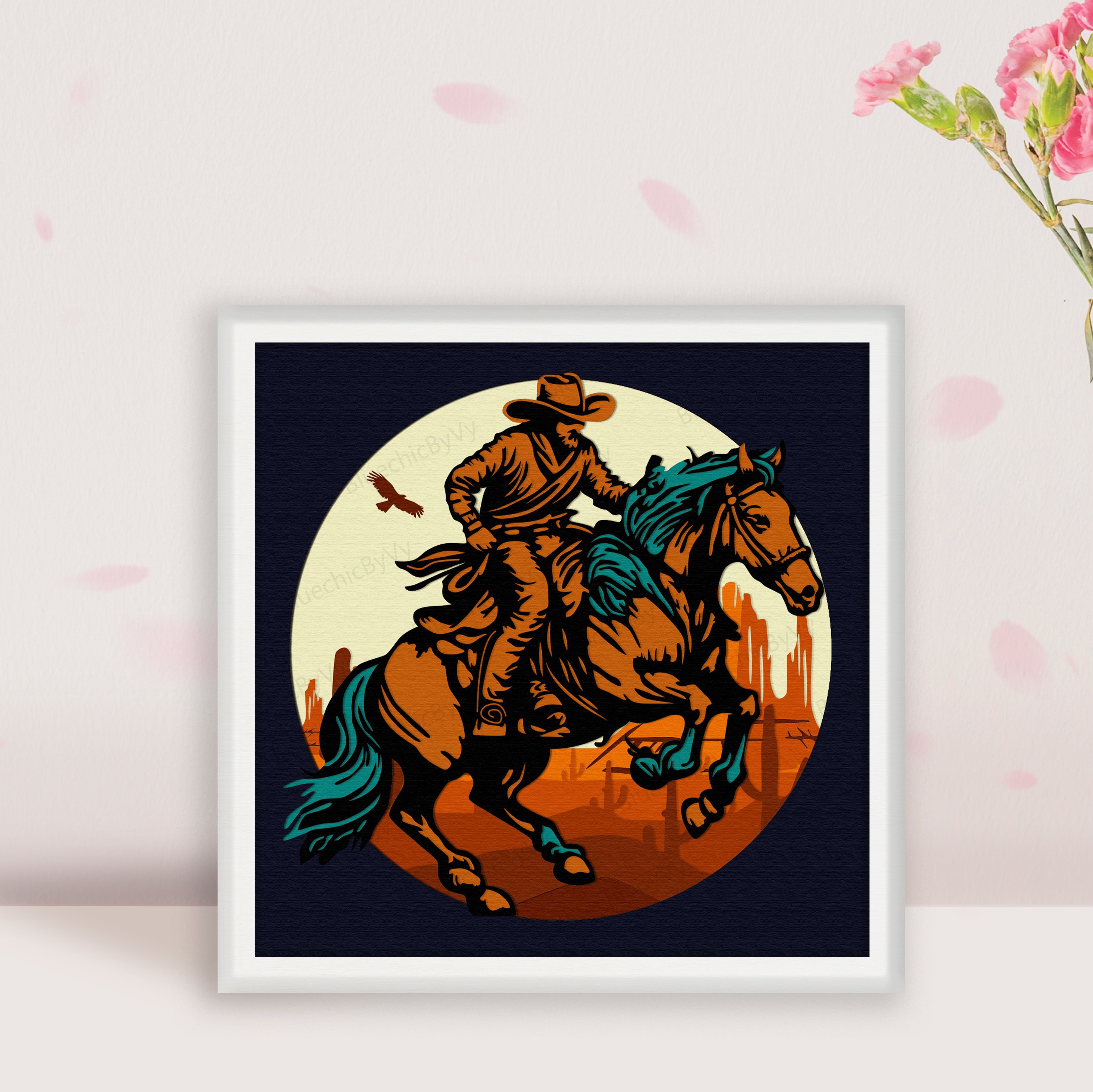 Cowboy Shadow Box Svg, Cowboy Light Box Svg, Cowboy Gift, for Cricut ...