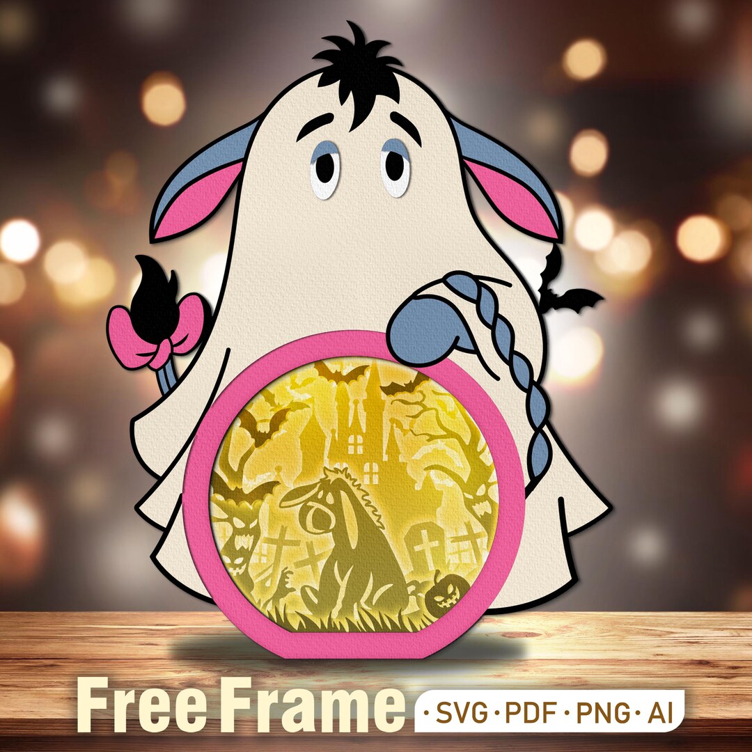 Eeyore Ghost Halloween Light Box Svg,eeyore Ghost 3dbox,halloween ...