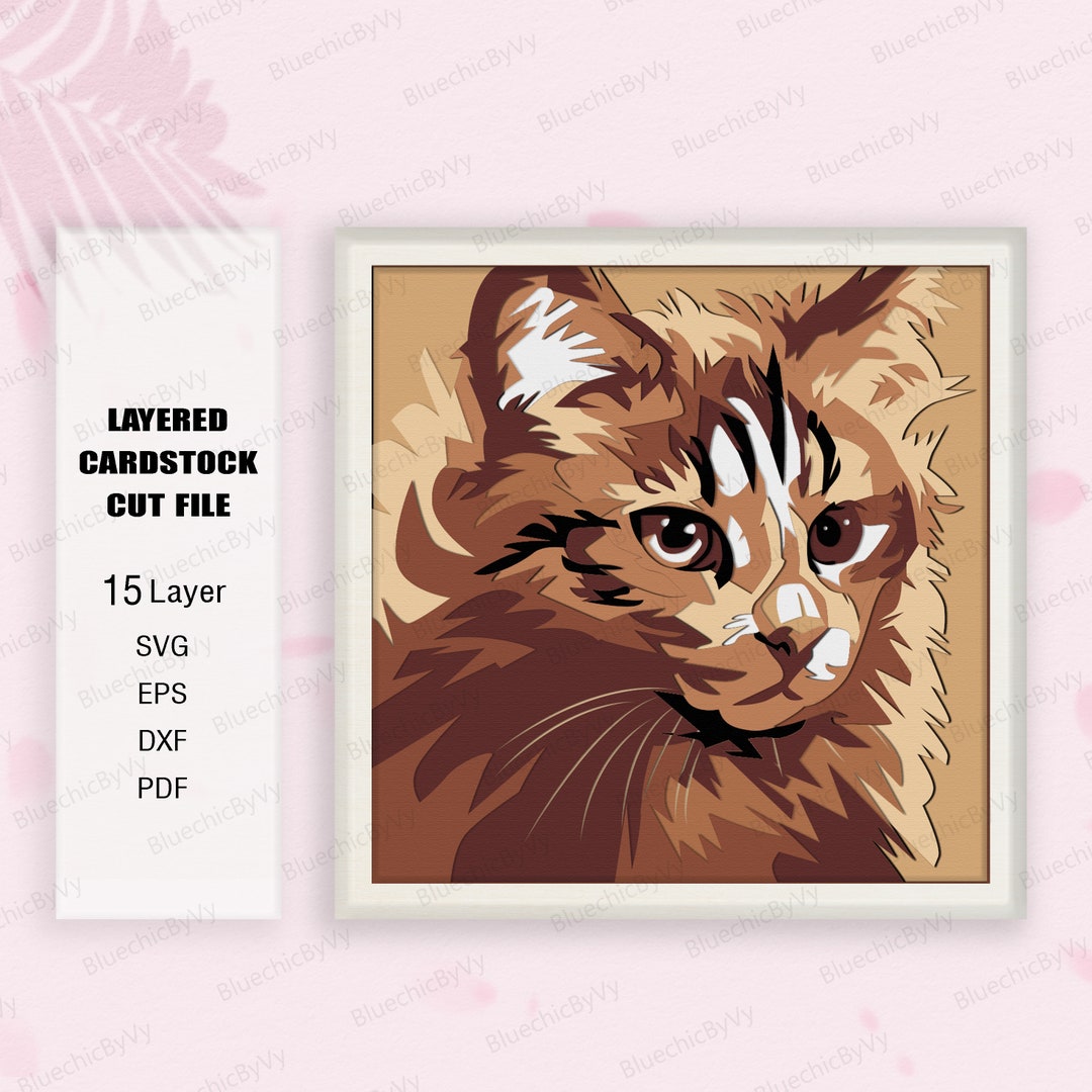 Cat Shadow Box SVG, Cat Shadow Box, Cat 3D Box, Cat Gift Lover, Cute ...