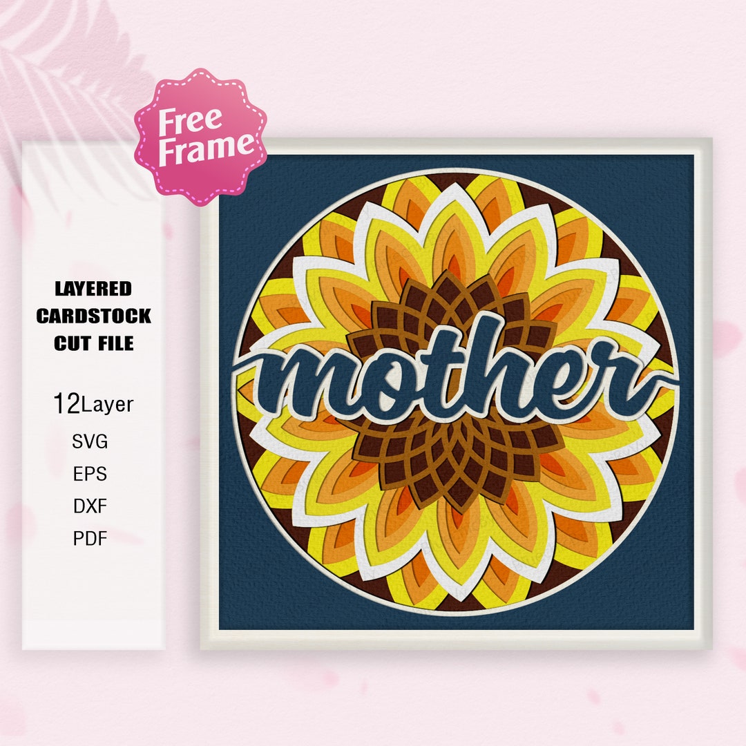 Sunflower Mother's Day Shadow Box Svg, Mother Day Shadow Box, Mother ...
