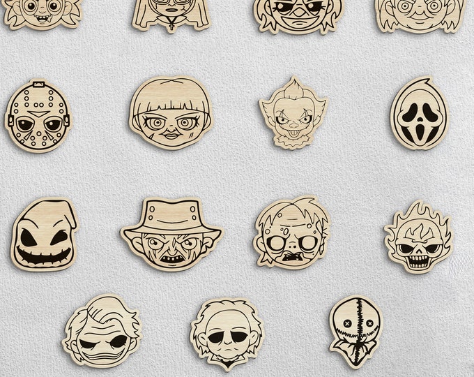 Horror Character Stud Earrings Svg, Horror Stud Earrings Svg, Halloween ...