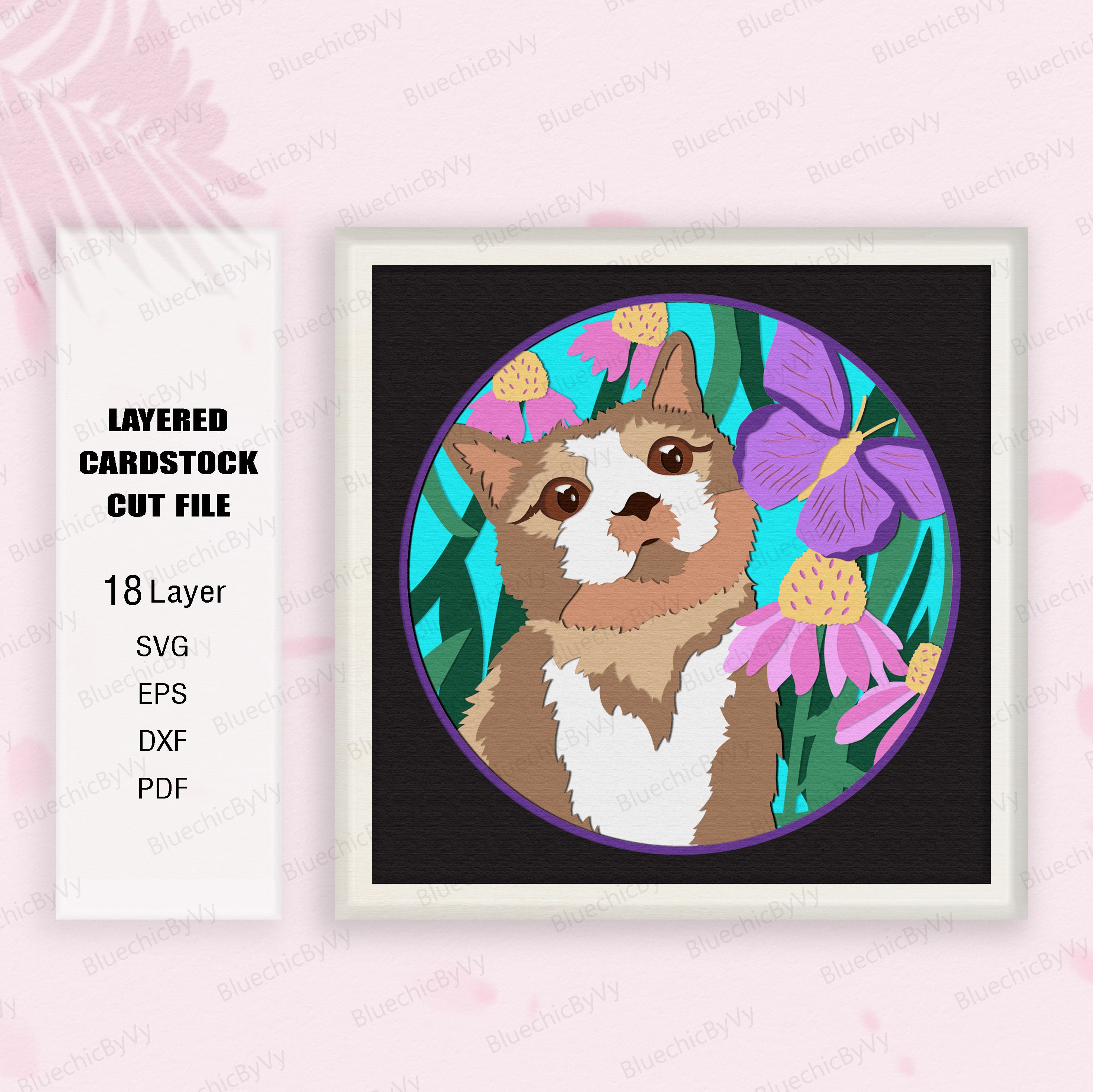 Cat Shadow Box SVG, Cat Shadow Box, Cat 3D Box, Cat Girl Lover, Cute ...