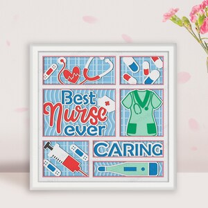 Best Nurse Shadow Box SVG, Medical Shadow Box, Gift for Nurse, for ...