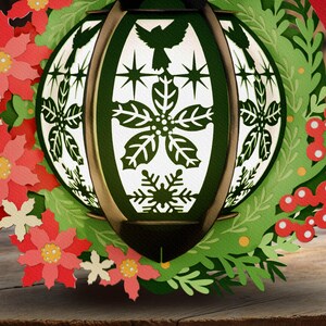 Christmas Wreath Cardinal Lantern Svg, Cardinal Shadow Box,lantern ...