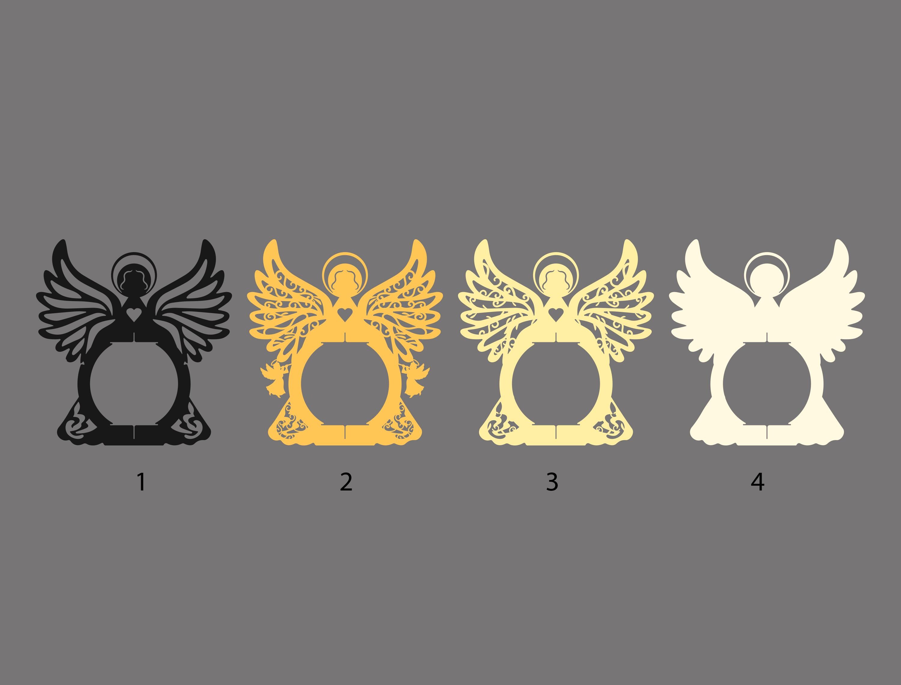 Christmas Angel Wings Light Box Svg, Christmas Angel Shadow Box, Angel ...