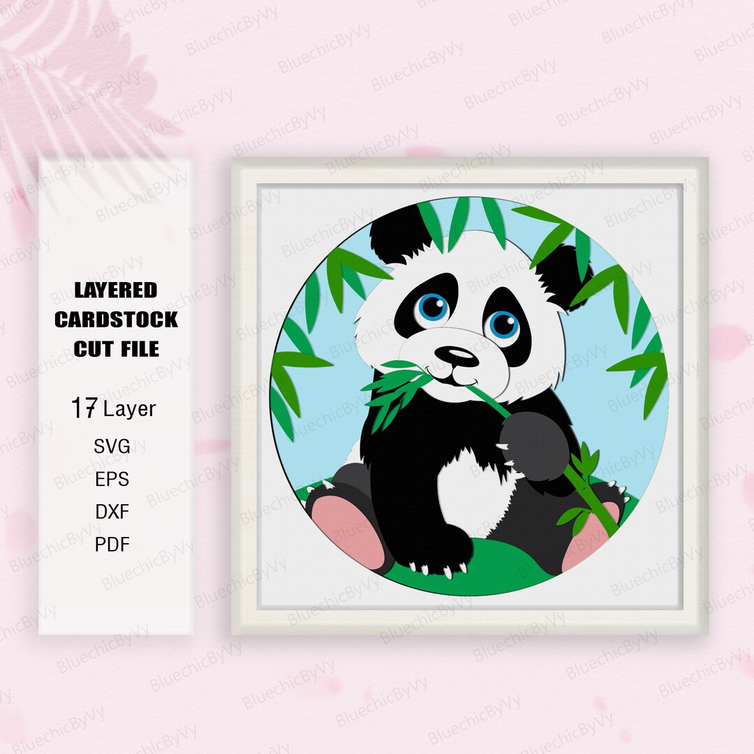 Panda Shadow Box SVG, Panda Shadow Box, Cute Panda 3D Box, Turtle Girl ...