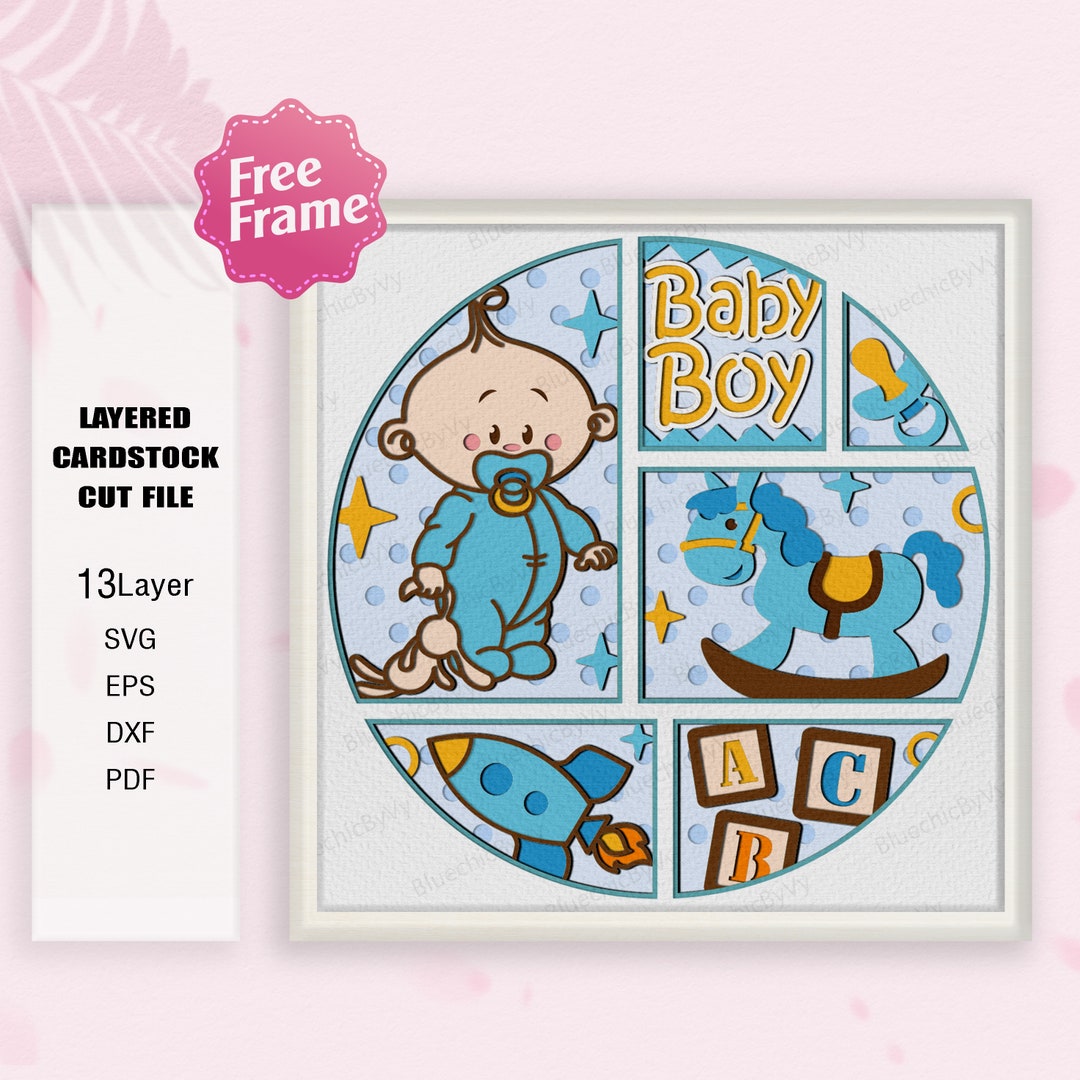 Gift Baby Boy Shadow Box Svg, Baby Boy Light Box, Baby Boy Gift, Baby ...