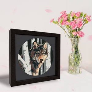 Dog Wolf Shadow Box SVG, Wolf Shadow Box, Wolf 3D Box, Wolf Gift , Cute ...