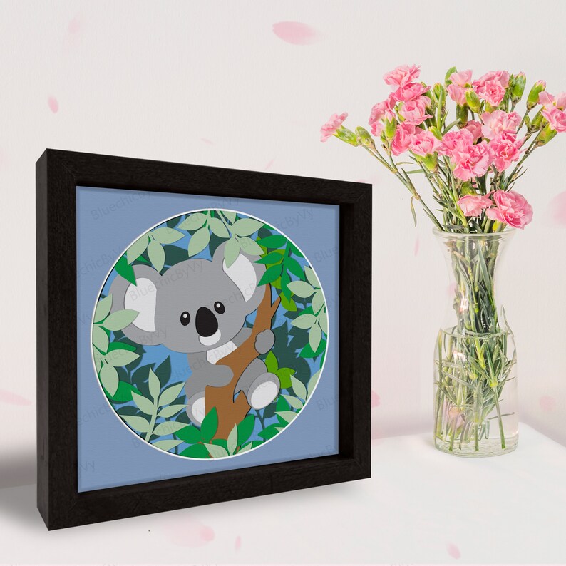 Koala Shadow Box SVG, Koala Light Box Svg, Koala Gift Lover, Koala SVG ...