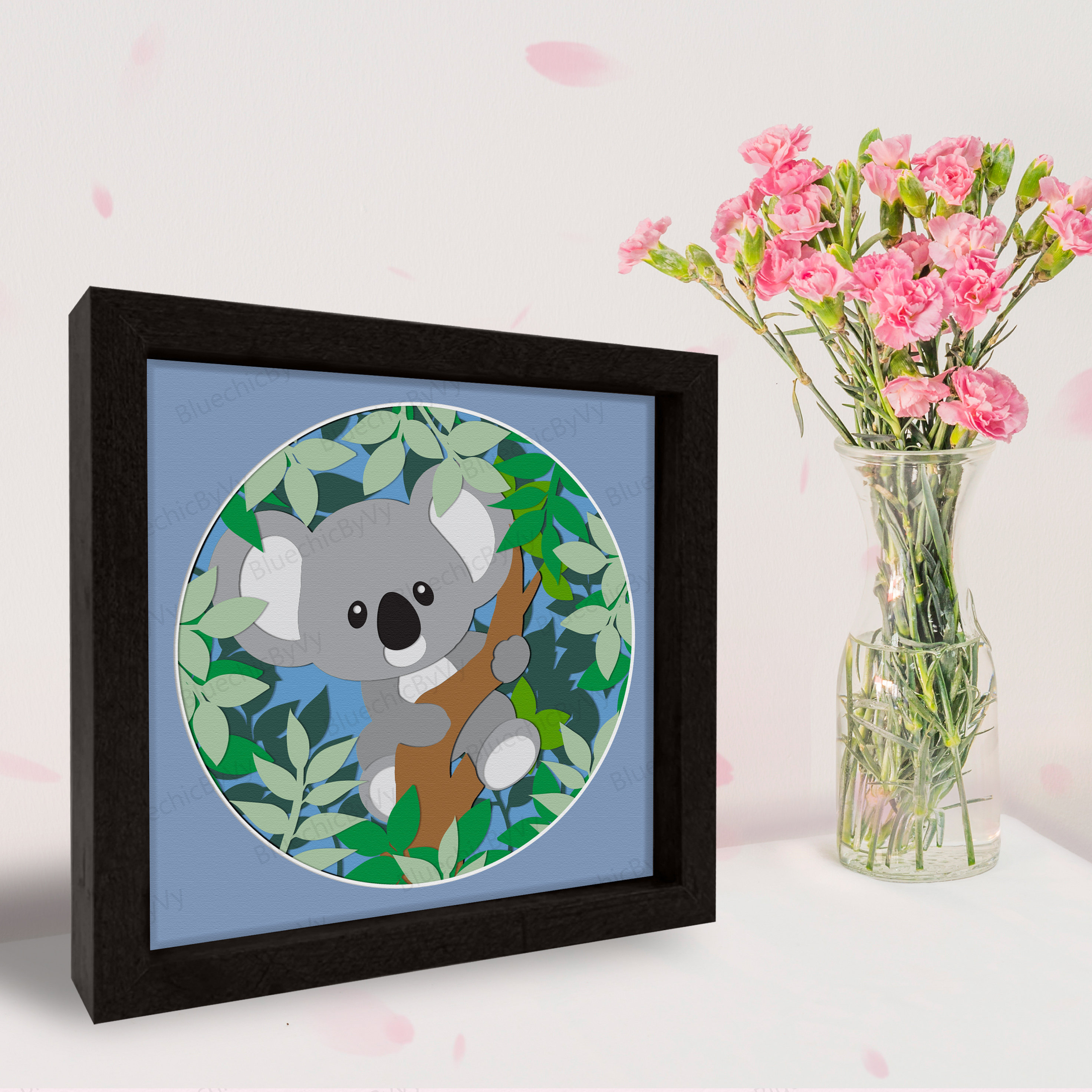 Koala Shadow Box SVG, Koala Light Box Svg, Koala Gift Lover, Koala SVG ...