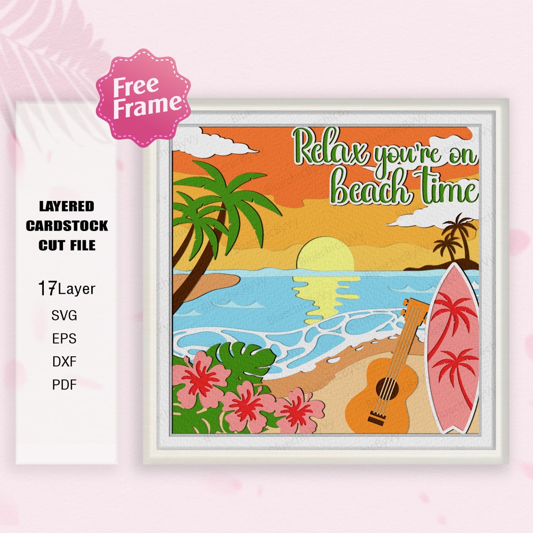 Summer Hawaii Aloha Shadow Box Svg, Summer Hawaii Light Box Svg, Summer ...