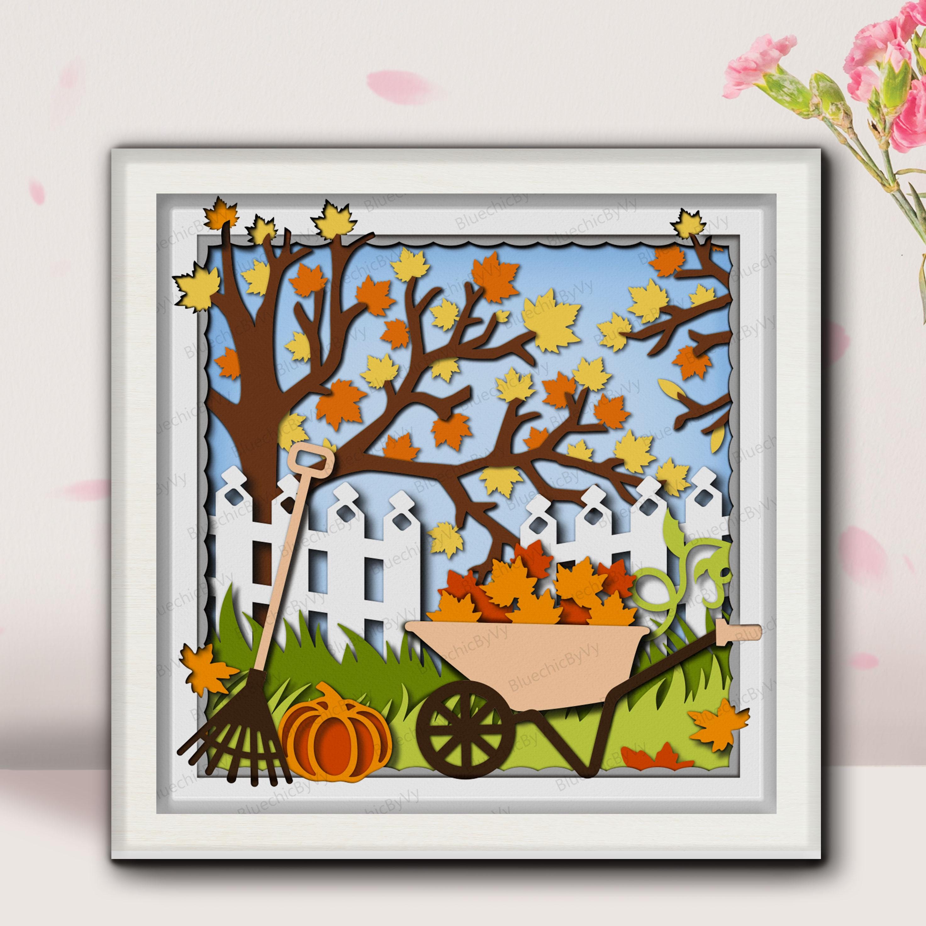 Four Seasons Garden Shadow Box SVG Bundle, Layered Spring Summer Fall ...