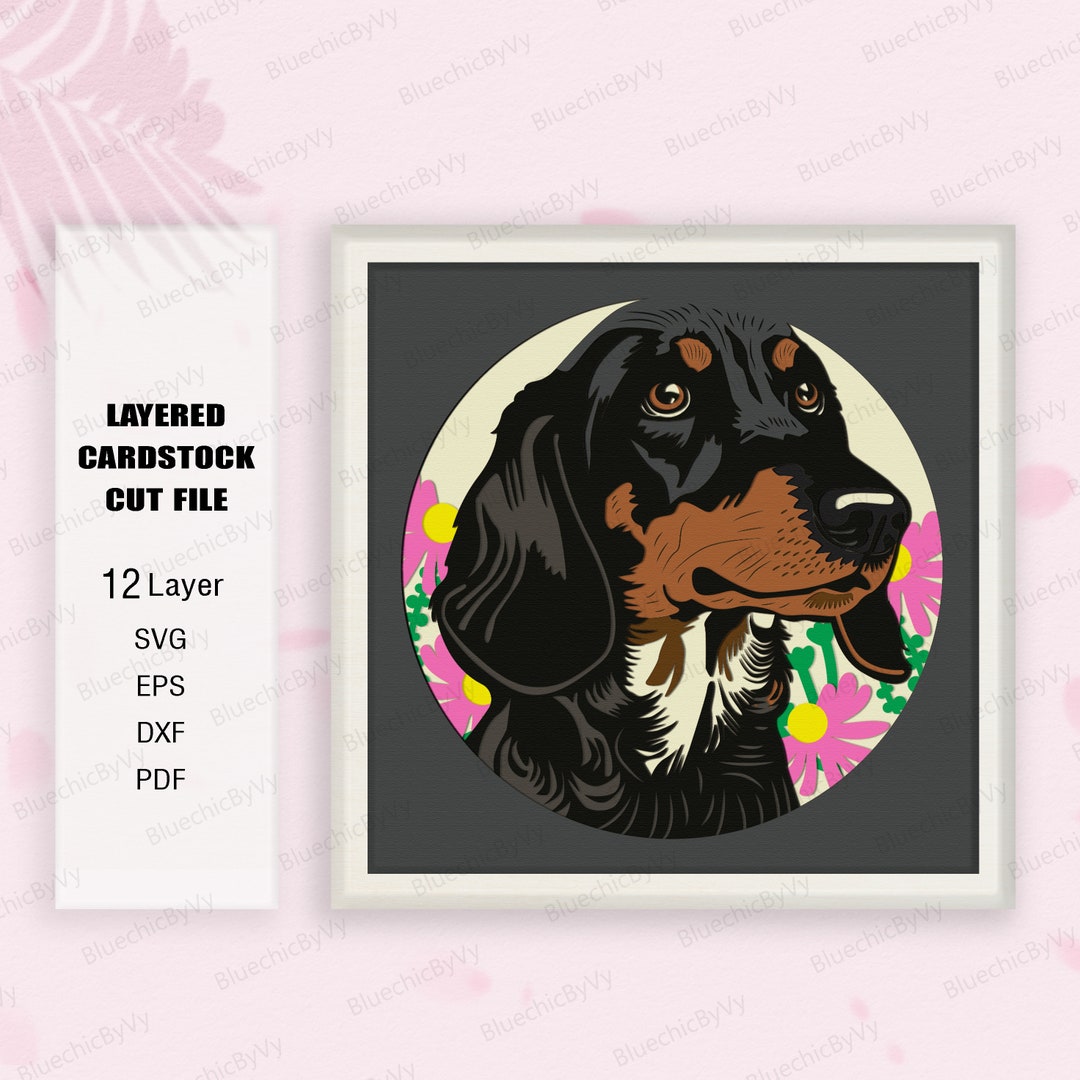 Dachshund Dog Shadow Box SVG, Dachshund Shadow Box, Gift Dog Dachshund ...