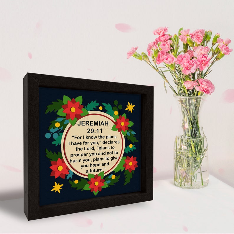JEREMIAH 29:11 3D Box, JEREMIAH Shadow Box Svg Layered Svg Light Box ...