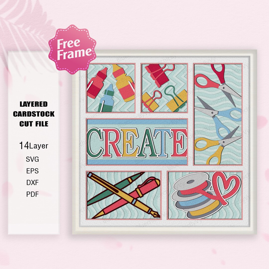 Create Crafter Shadow Box Svg, Teacher Light Box Svg, School Shadow Box ...