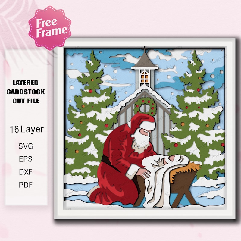 Santa Shadow Box - Etsy